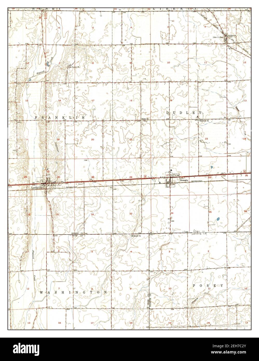 Lewisville, Indiana, map 1950, 1:24000, United States of America by ...
