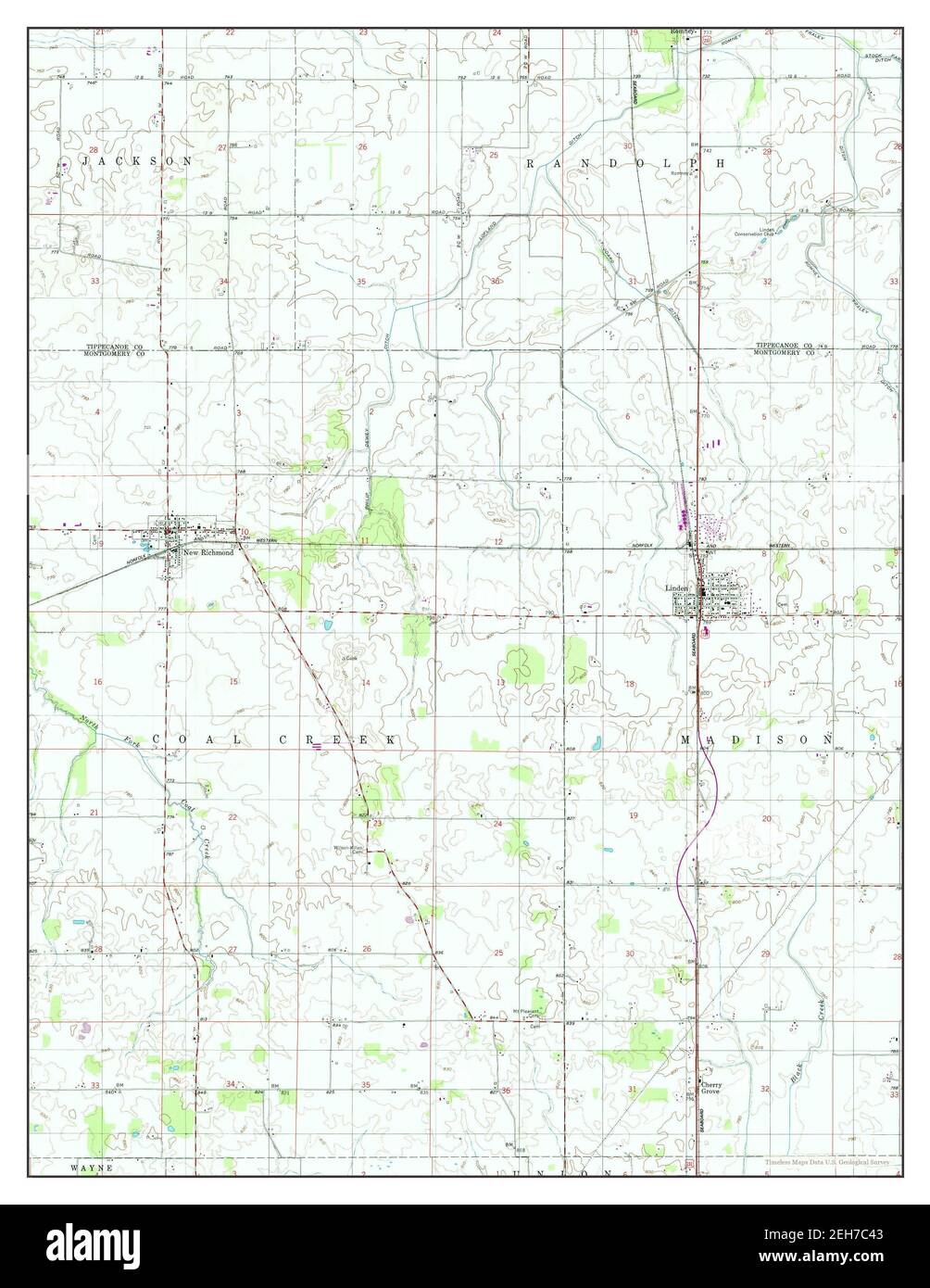 Liinden, Indiana, map 1958, 1:24000, United States of America by ...