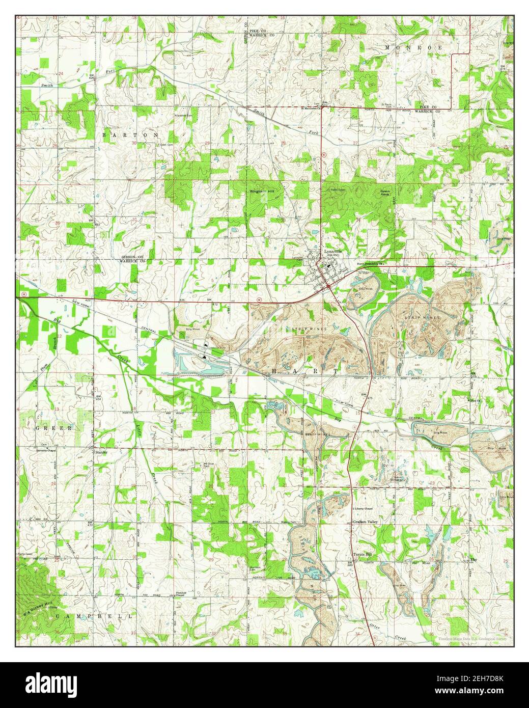 Lynnville, Indiana, map 1960, 1:24000, United States of America by ...