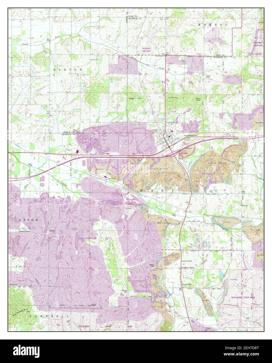 Lynnville, Indiana, map 1960, 1:24000, United States of America by ...