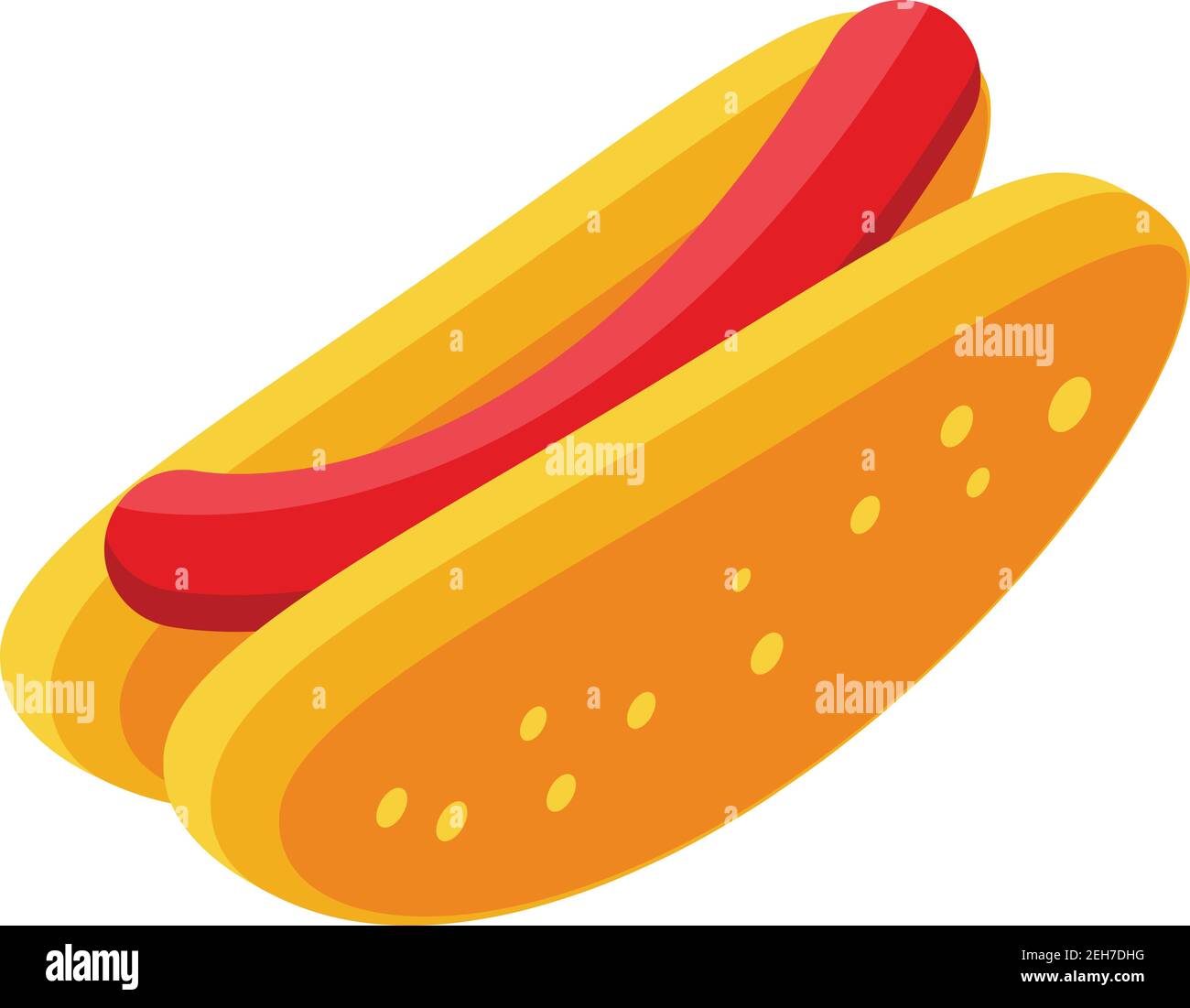 Hot dog icon. Isometric of hot dog vector icon for web design isolated ...