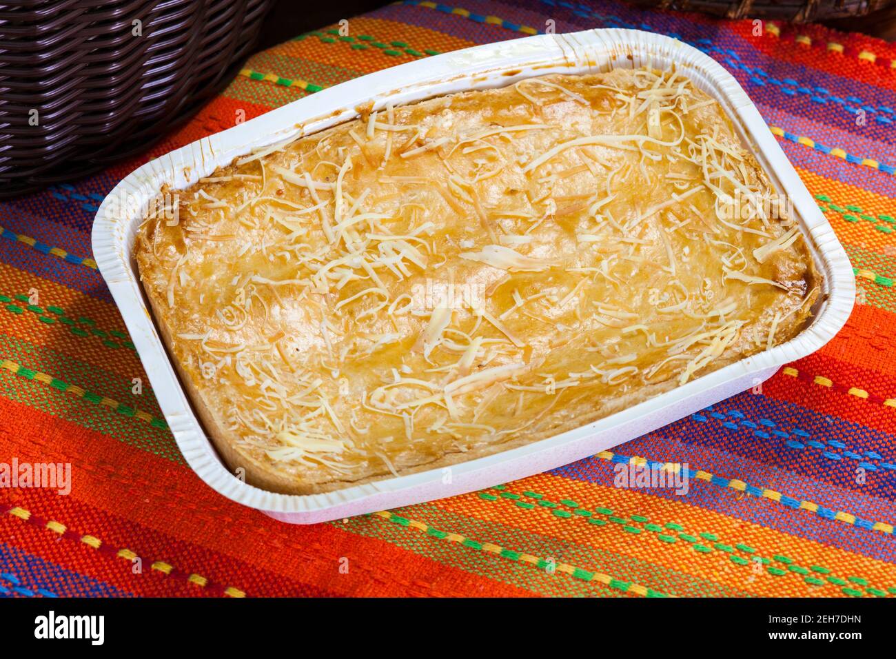 Empada Brazilian snack. pie with chicken Stock Photo - Alamy