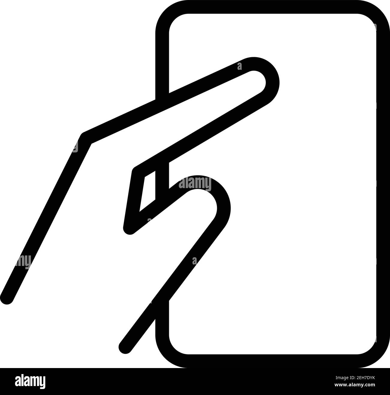 Swiping on smatphone icon. Outline swiping on smatphone vector icon for ...