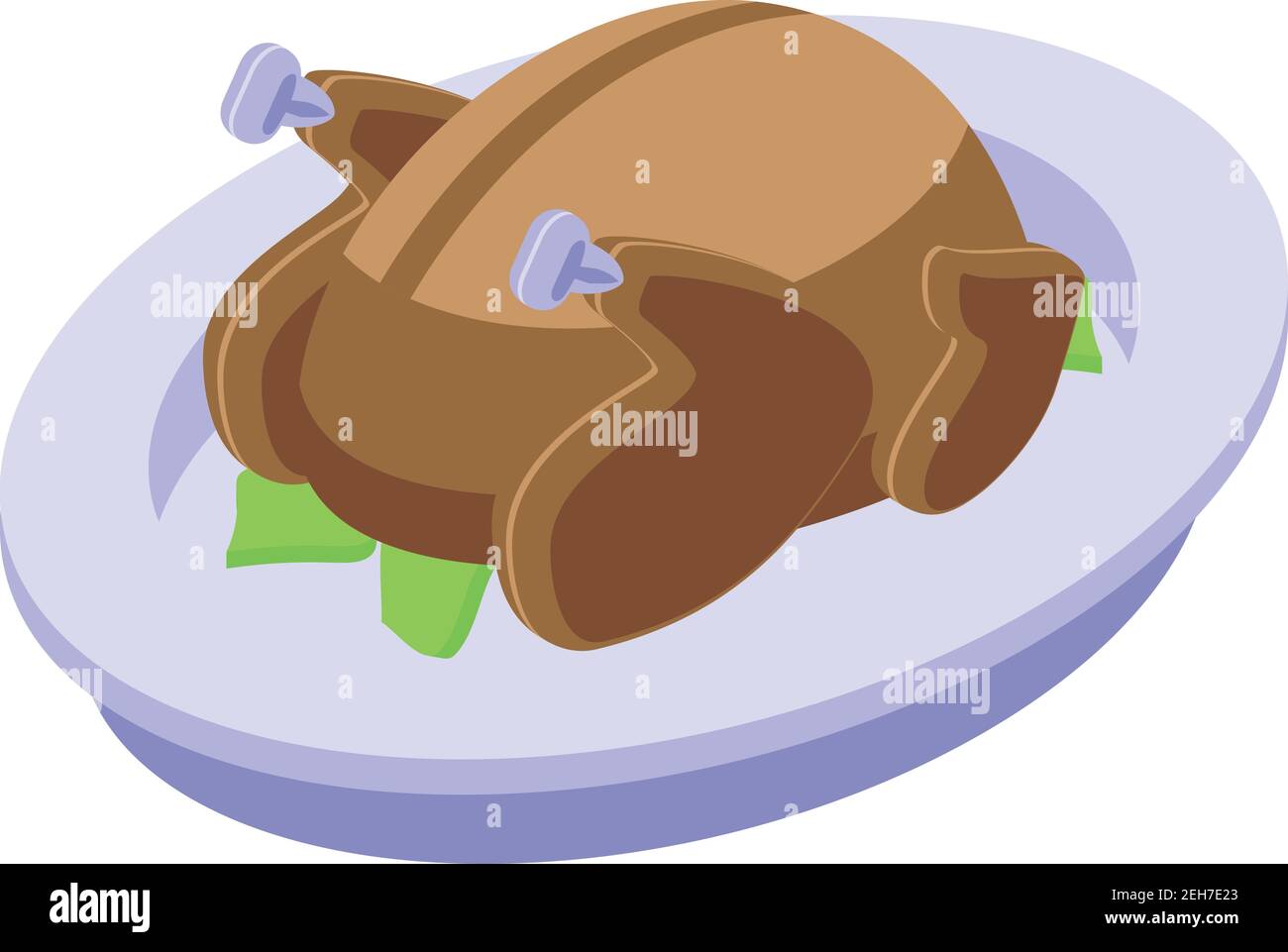 Grilled chicken icon. Isometric of grilled chicken vector icon for web ...