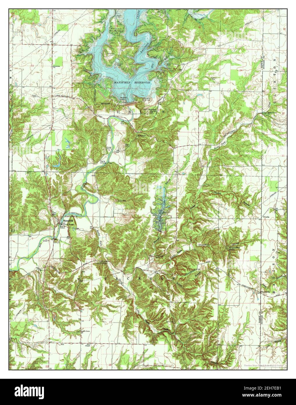 Mansfield, Indiana, map 1963, 1:24000, United States of America by ...