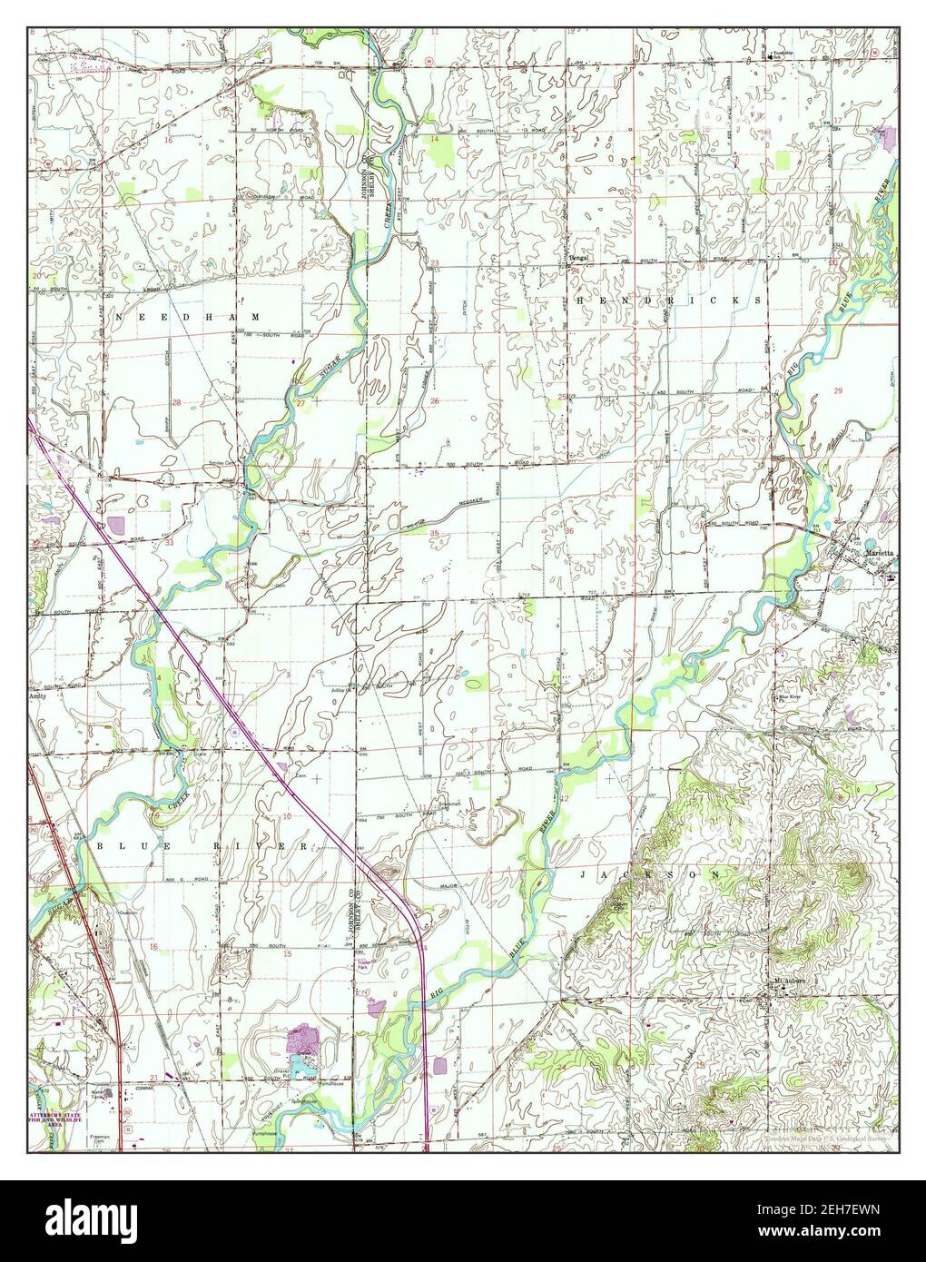 Marietta, Indiana, map 1962, 1:24000, United States of America by ...