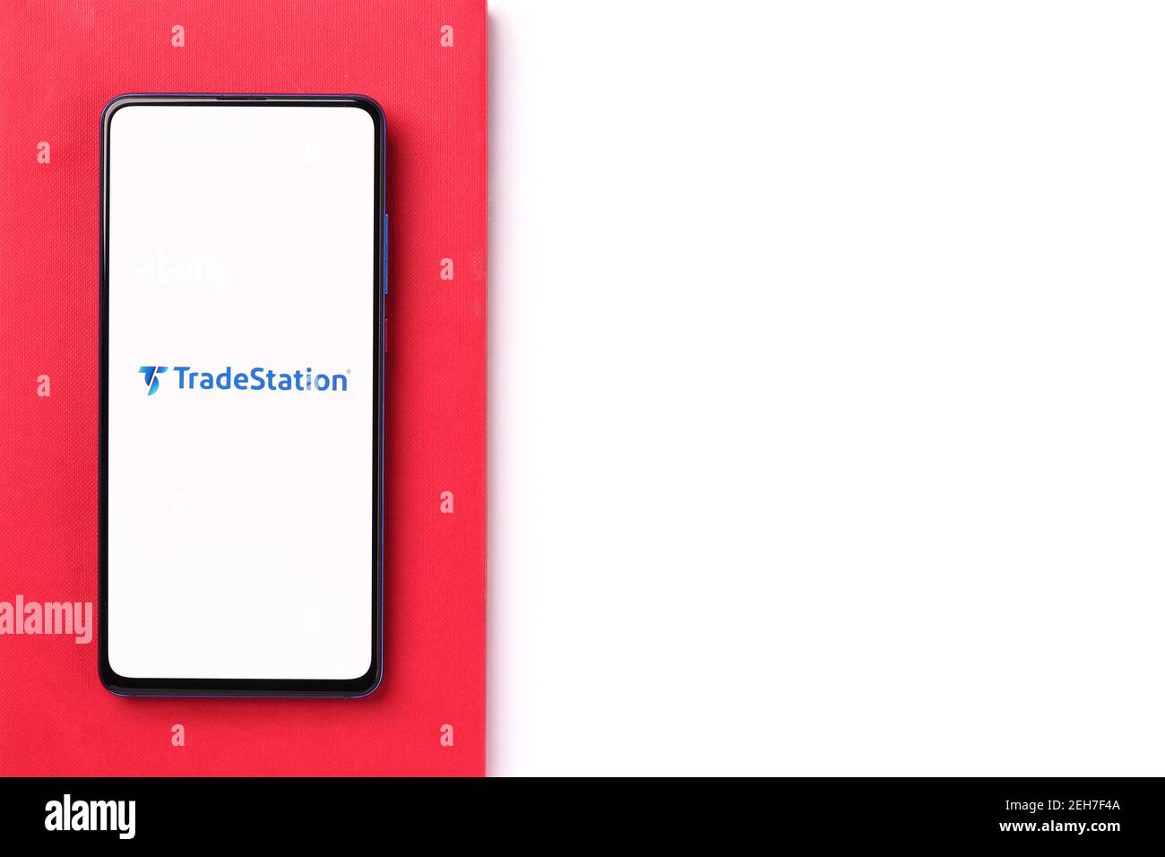 Assam, india - February 19, 2021 : TradeStation logo on phone screen ...