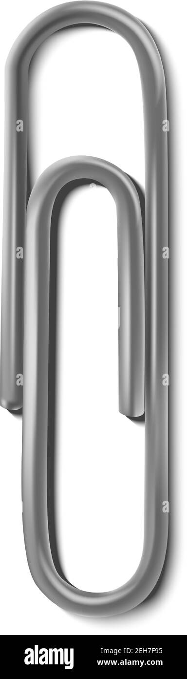 realistic vector metal paper clip. Isolated on white background Stock ...