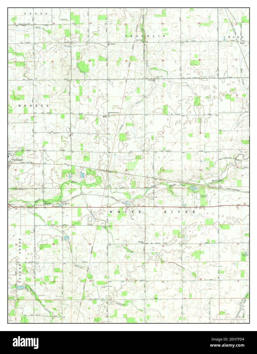 Maxville, Indiana, map 1969, 1:24000, United States of America by ...
