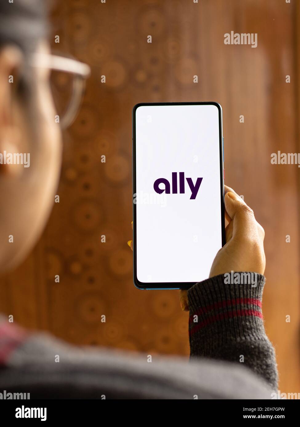 Assam, india - February 19, 2021 : Ally logo on phone screen stock ...