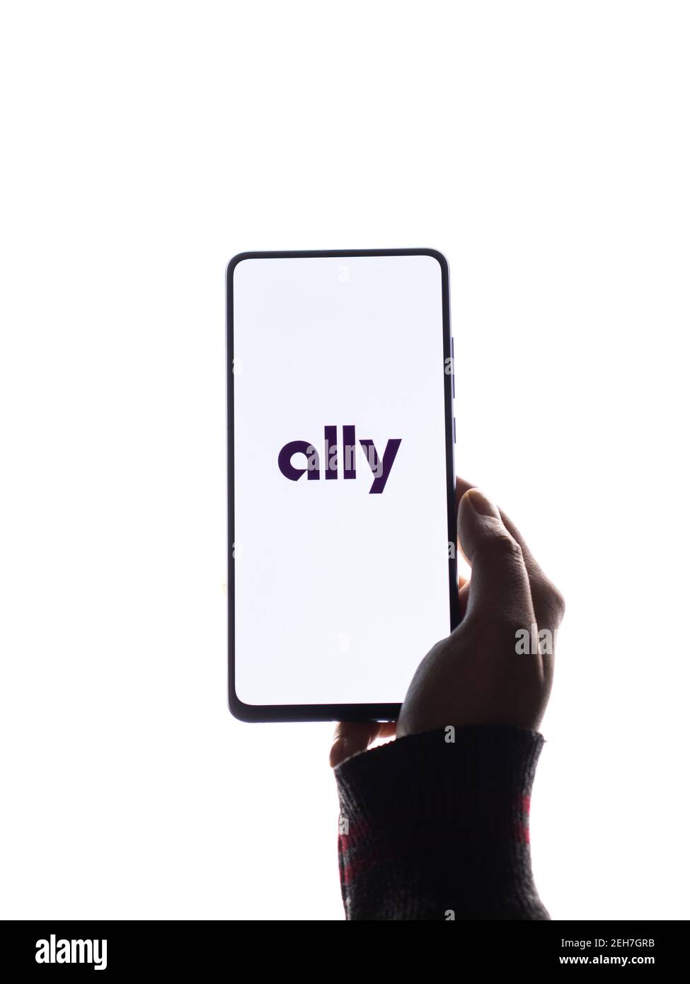 Assam, india - February 19, 2021 : Ally logo on phone screen stock ...