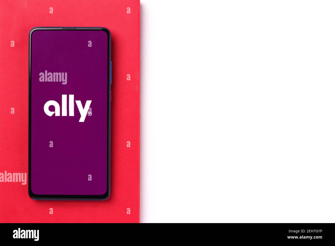 Assam, india - February 19, 2021 : Ally logo on phone screen stock ...