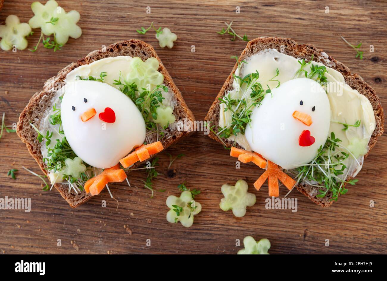 Slice of bread with butter and egg Stock Photo - Alamy