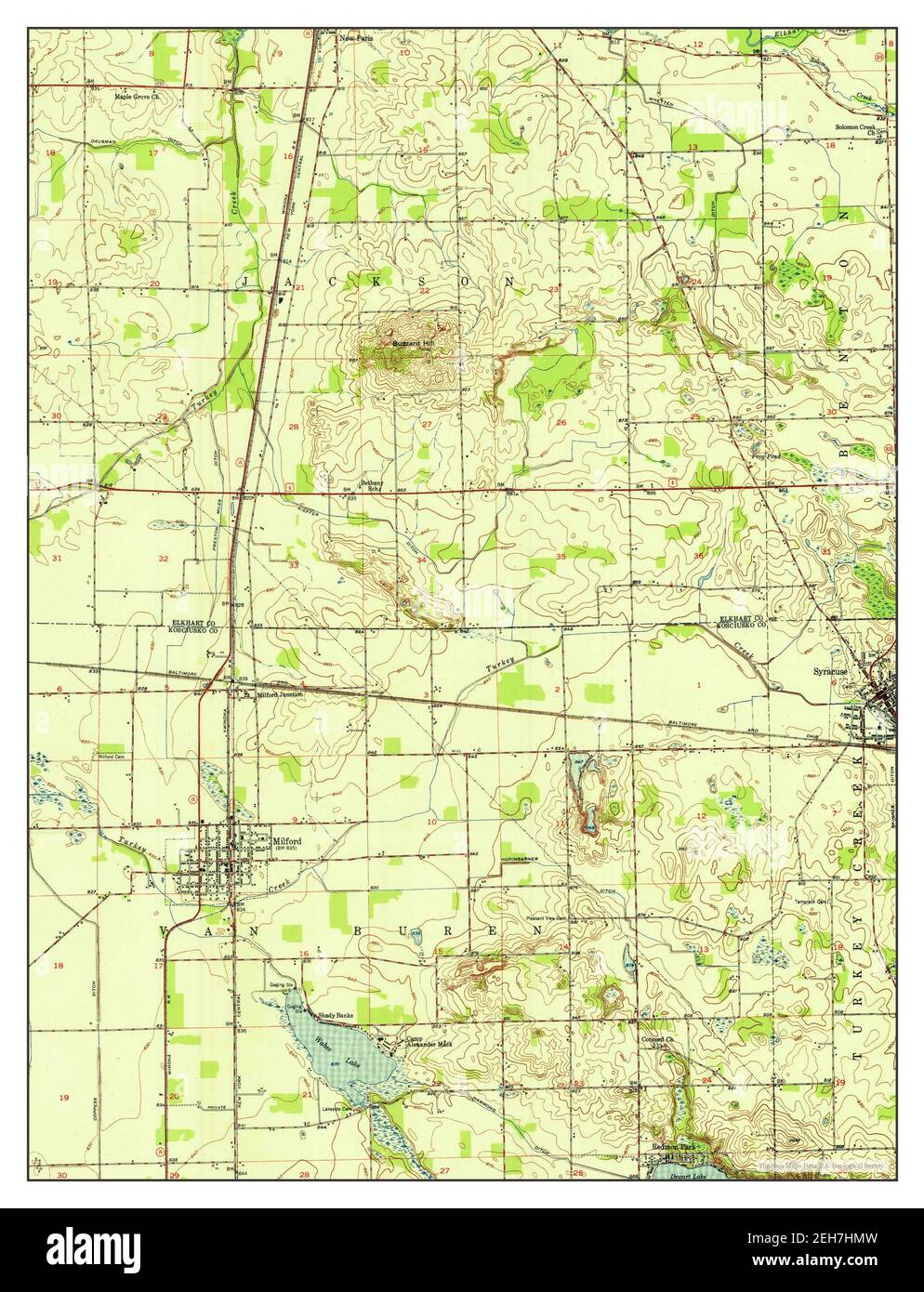 Milford, Indiana, map 1951, 1:24000, United States of America by ...