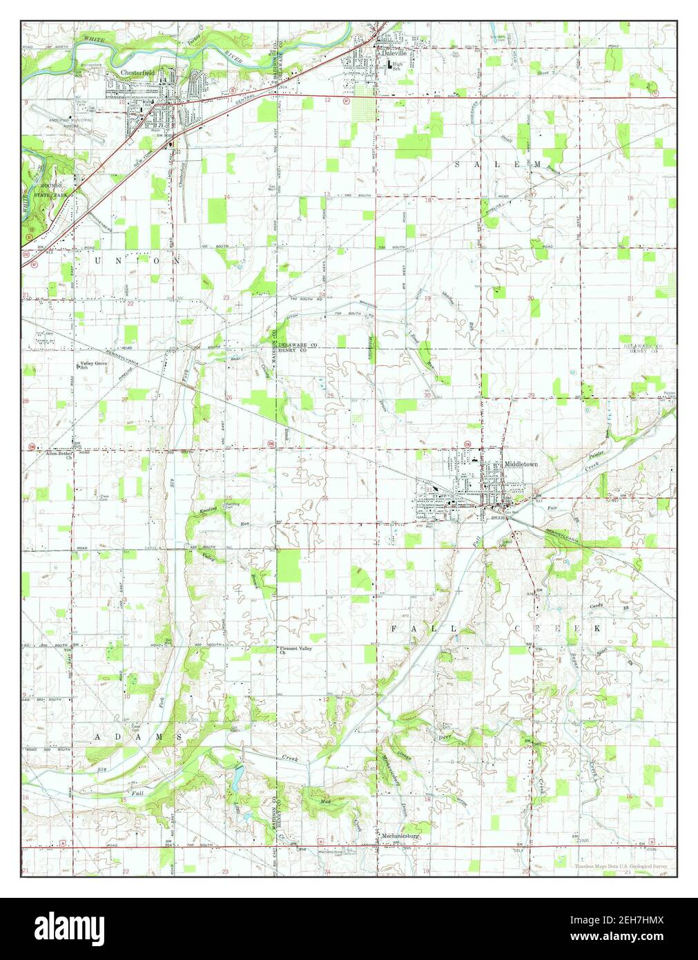Middletown, Indiana, map 1960, 1:24000, United States of America by ...
