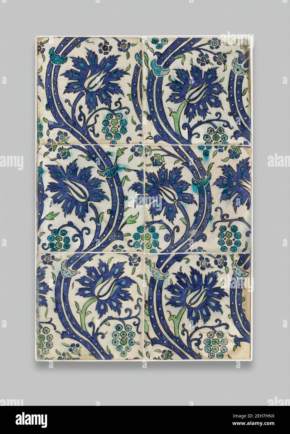 Tile Panel with Wavy-vine Design, Syria, 16th-17th century Stock Photo ...