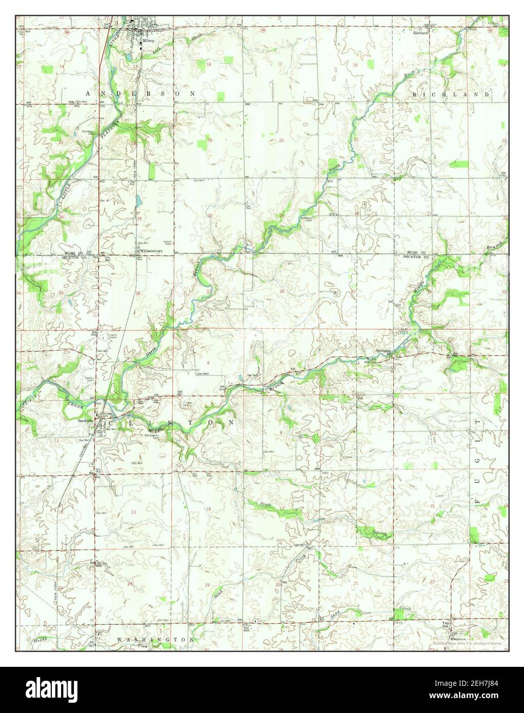 Milroy, Indiana, map 1959, 1:24000, United States of America by ...