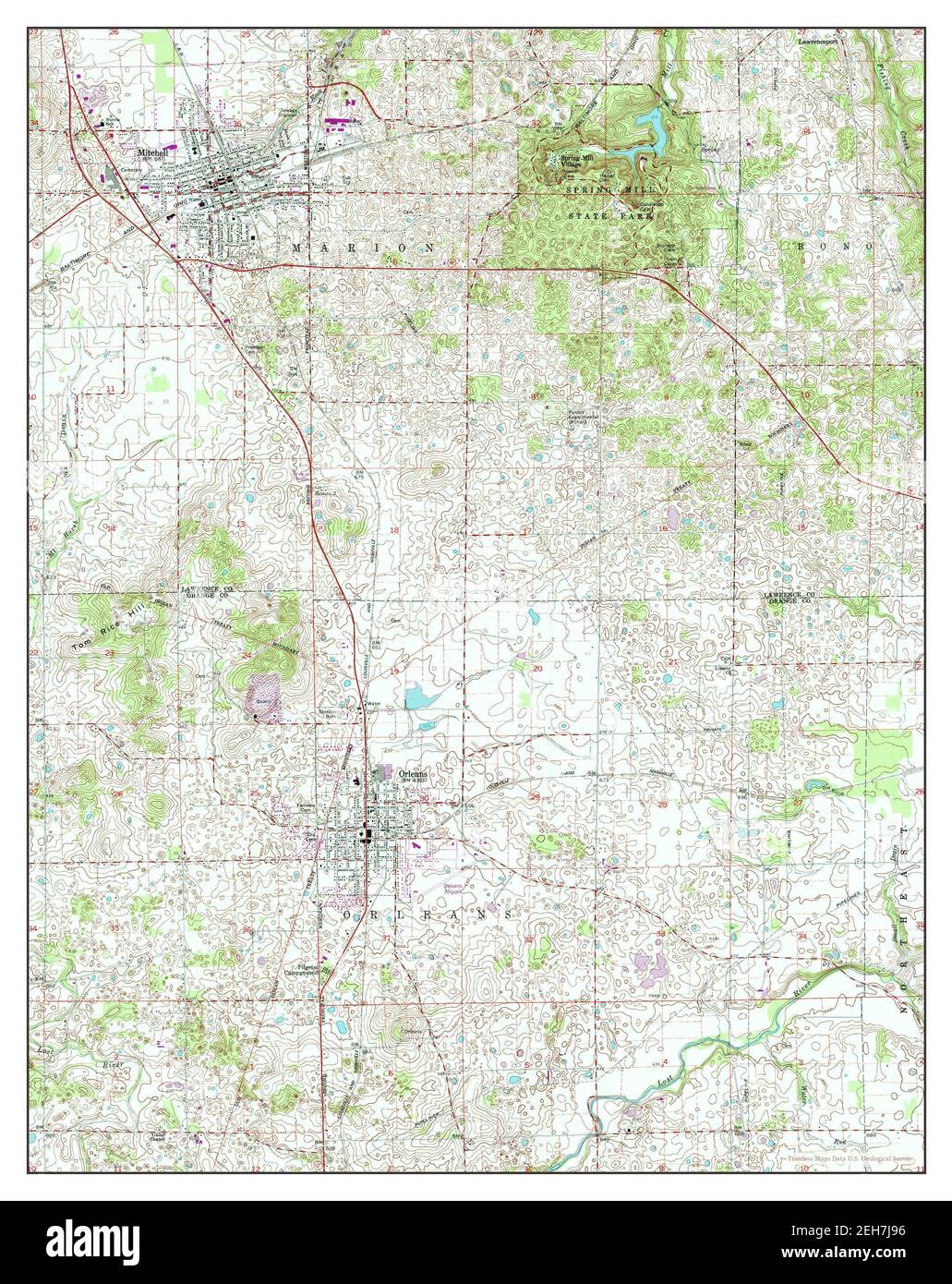 Mitchell, Indiana, map 1960, 1:24000, United States of America by ...