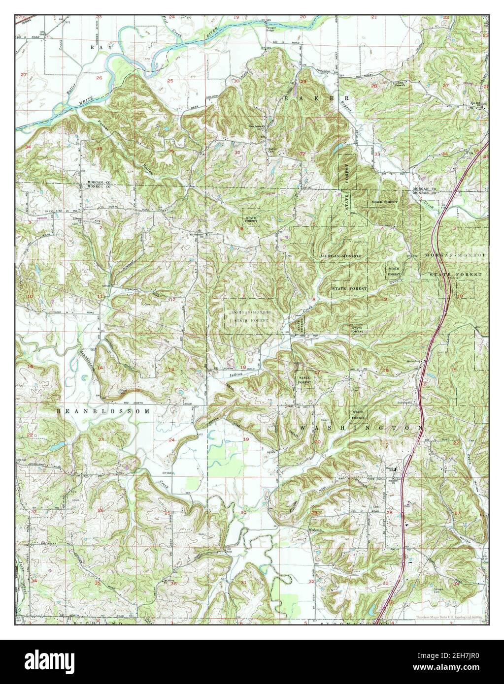 Modesto, Indiana, map 1970, 1:24000, United States of America by ...
