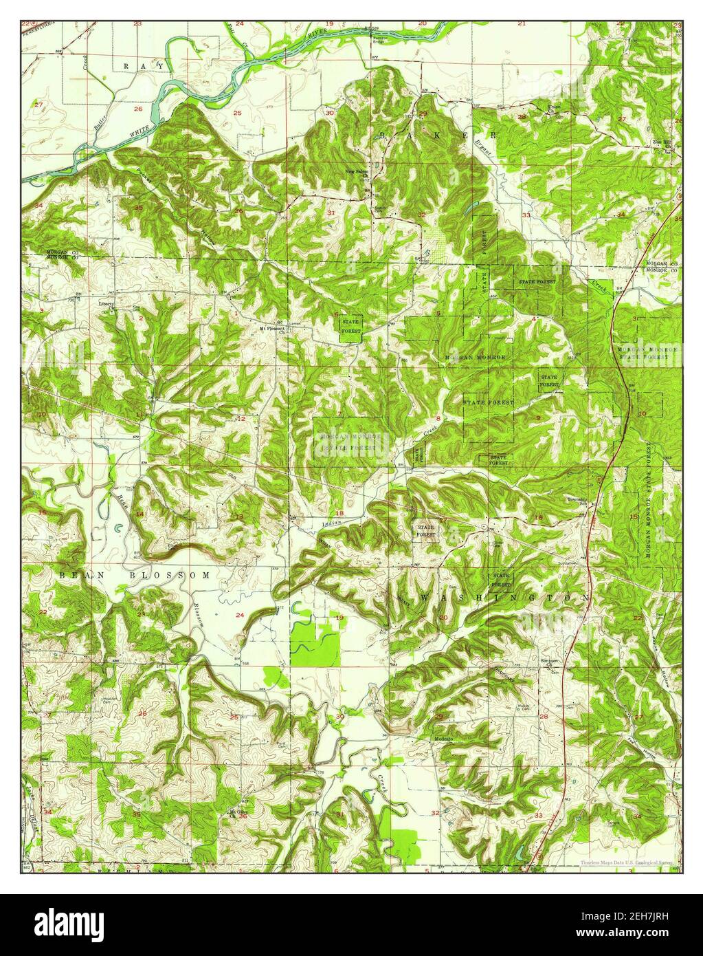 Modesto, Indiana, map 1957, 1:24000, United States of America by ...