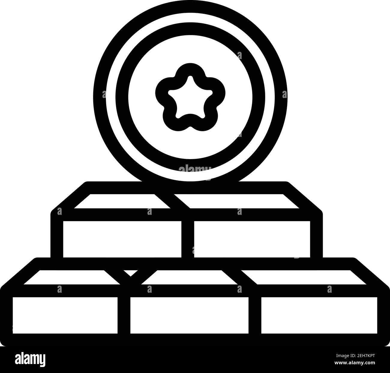 Gold reserve icon. Outline gold reserve vector icon for web design ...