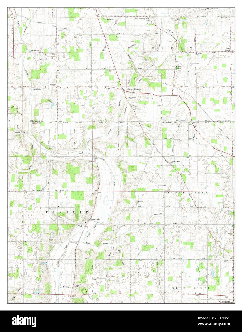 Mount Pleasant, Indiana, map 1960, 1:24000, United States of America by ...