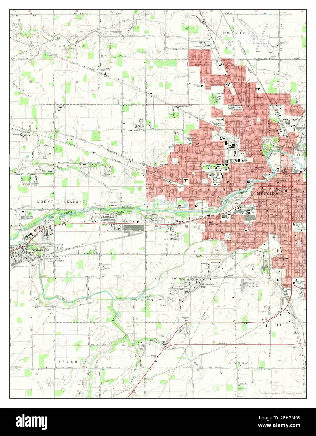 Muncie map hi-res stock photography and images - Alamy