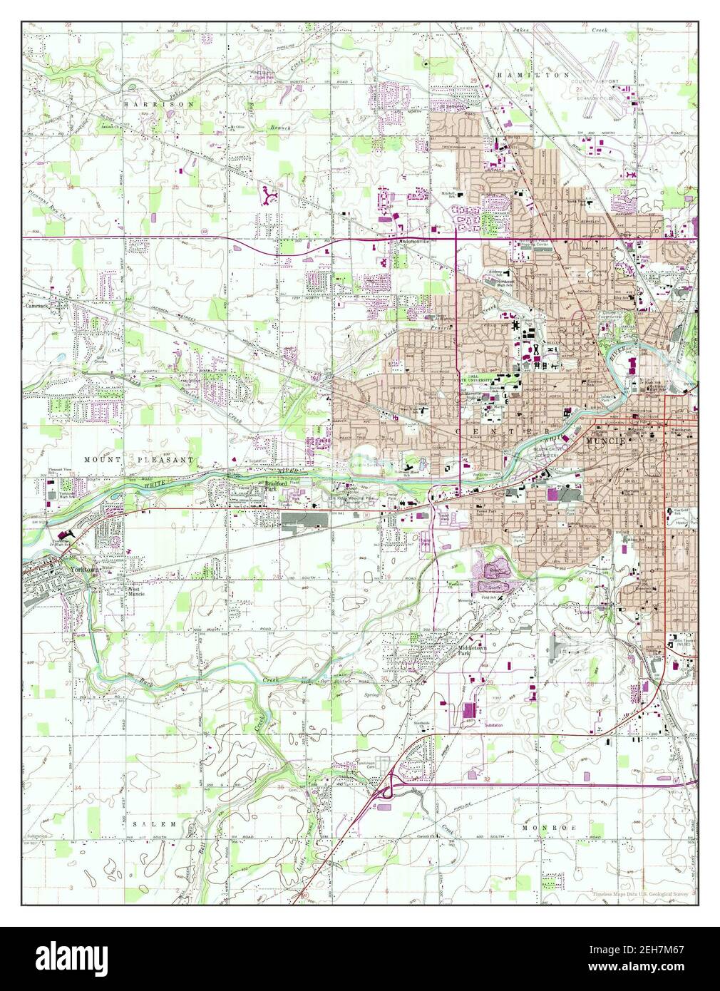 Muncie map hi-res stock photography and images - Alamy