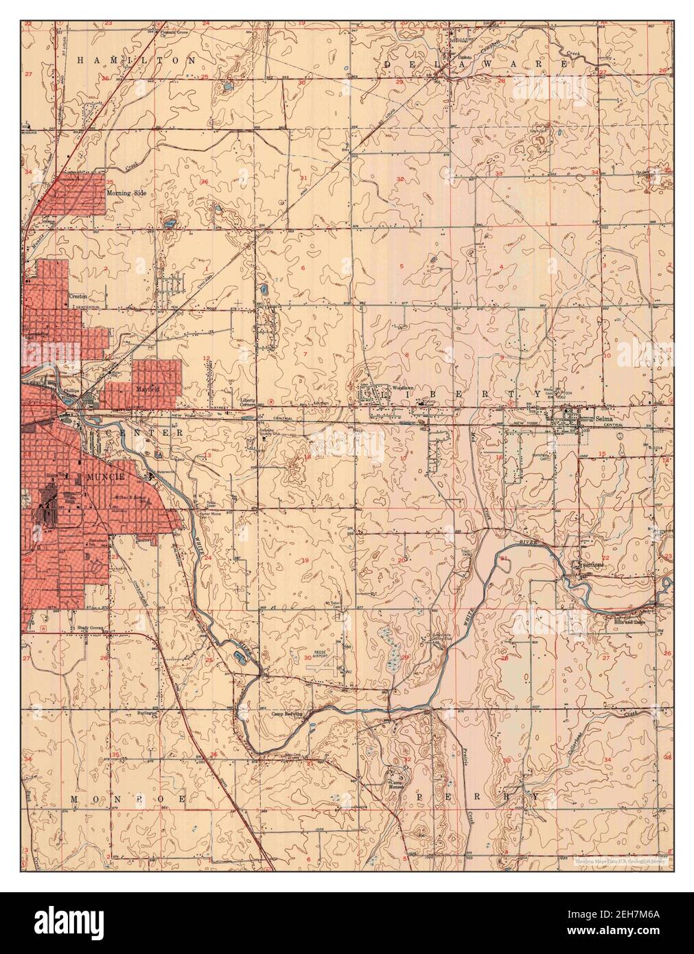 Muncie map hi-res stock photography and images - Alamy