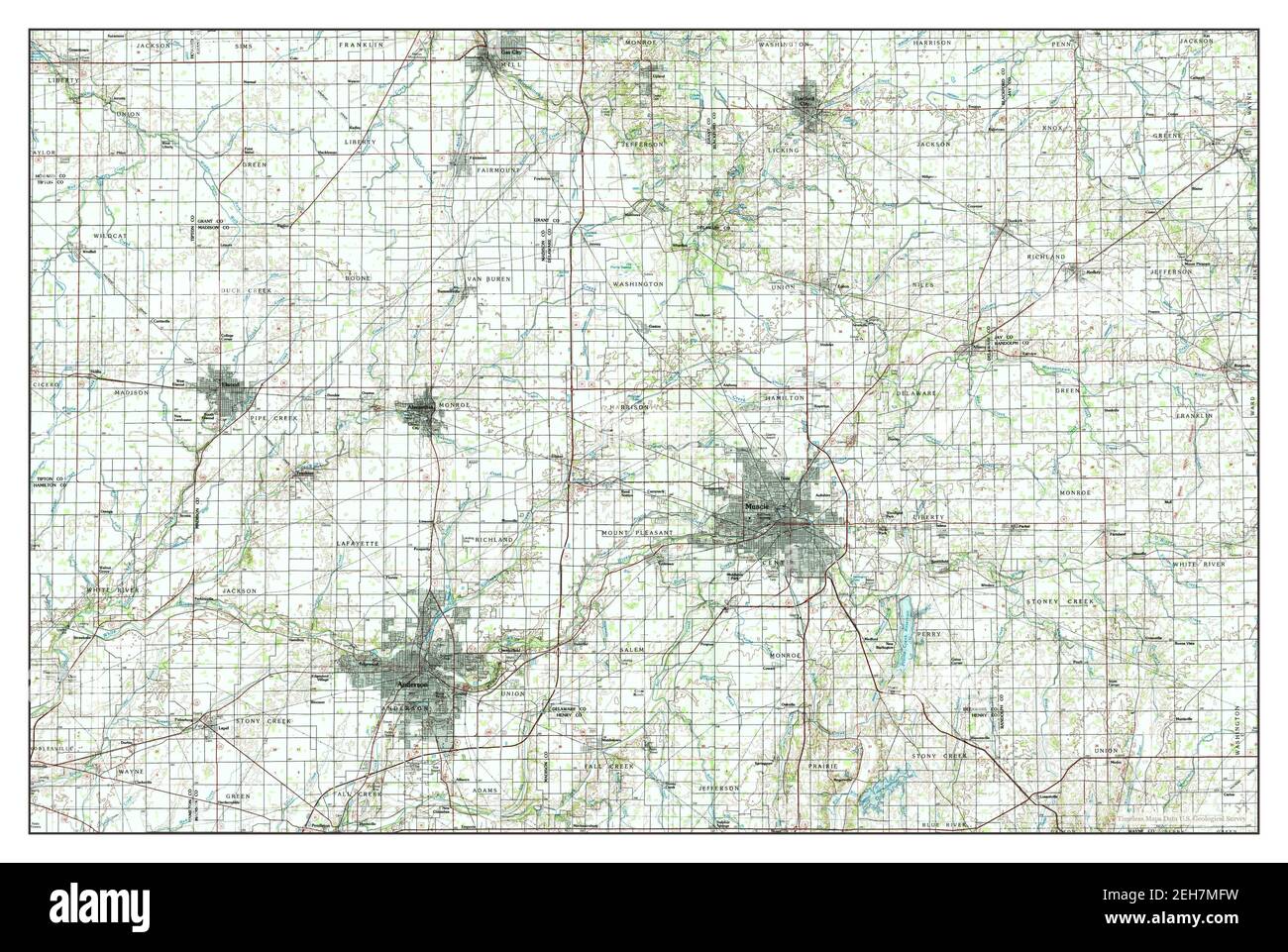 Muncie map hi-res stock photography and images - Alamy