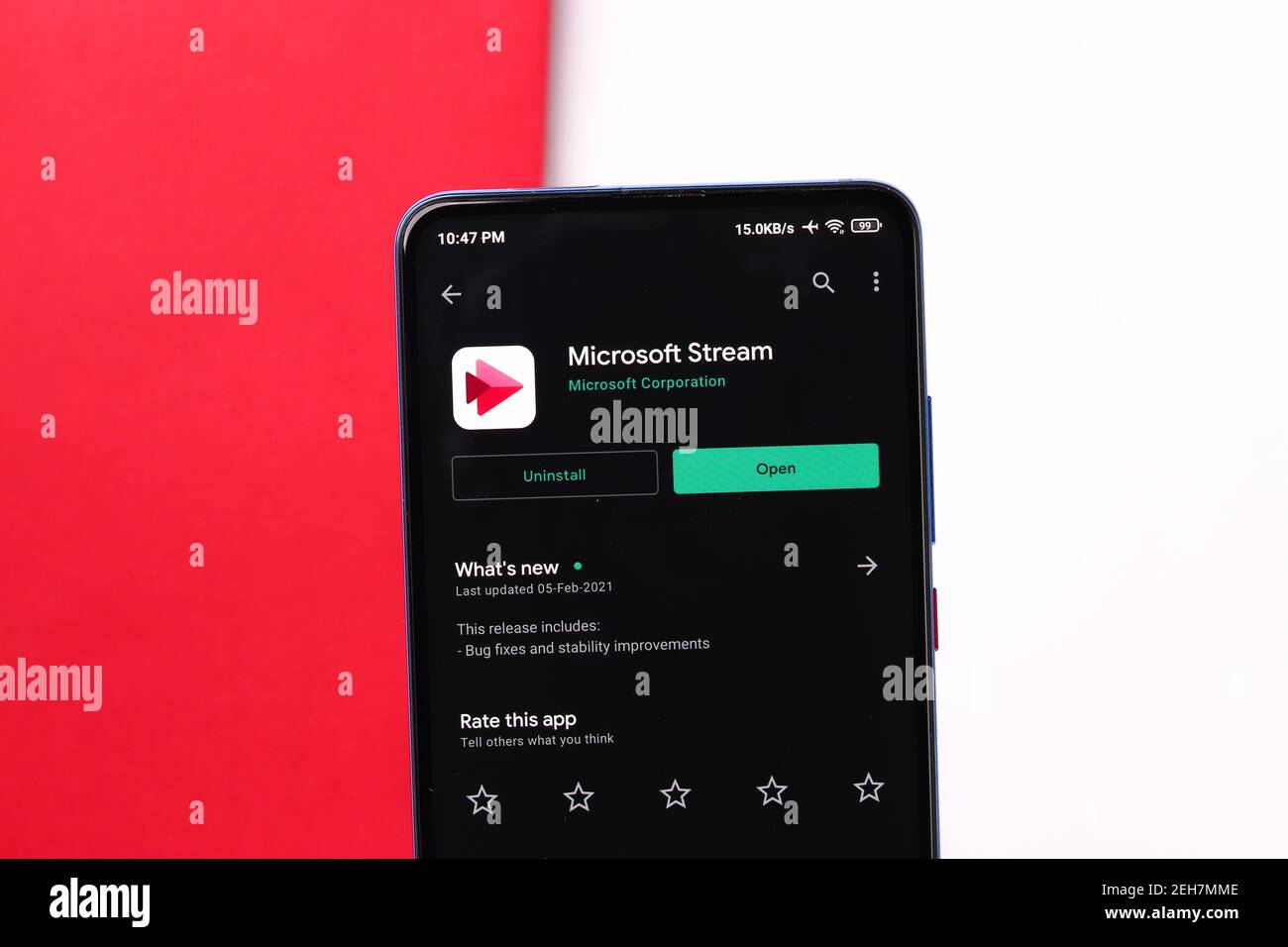 Assam, india - February 19, 2021 : Microsoft Stream logo on phone ...