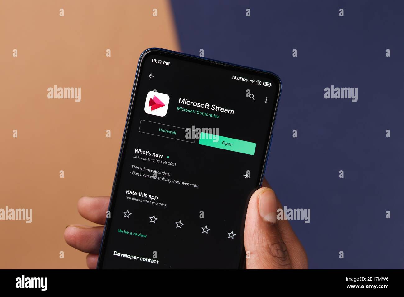 Assam, india - February 19, 2021 : Microsoft Stream logo on phone ...