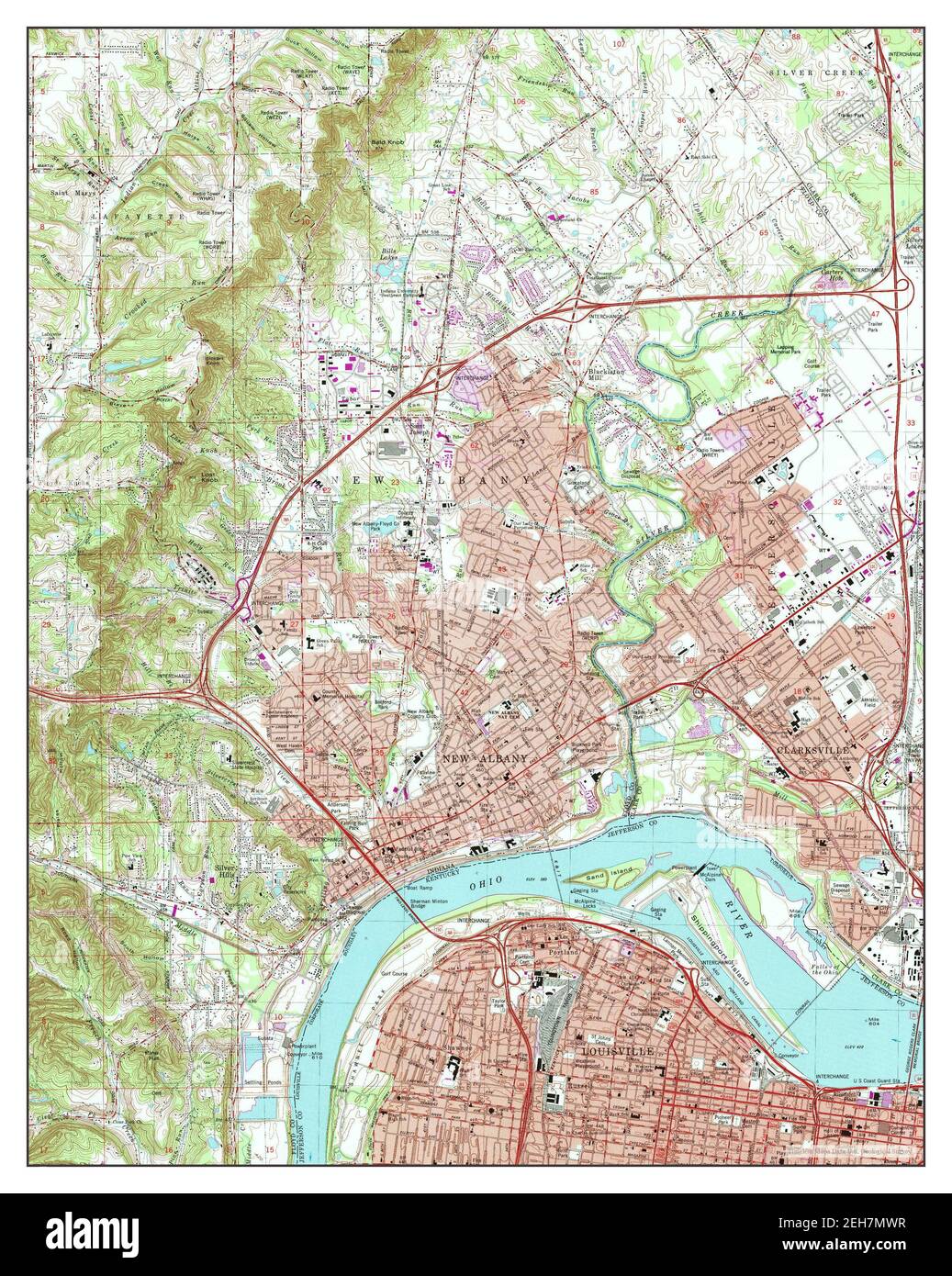 New Albany, Indiana, map 1982, 1:24000, United States of America by ...