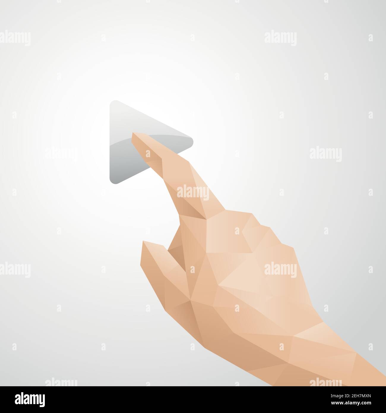 Abstract Hand Pressing Play Stock Vector Image & Art - Alamy