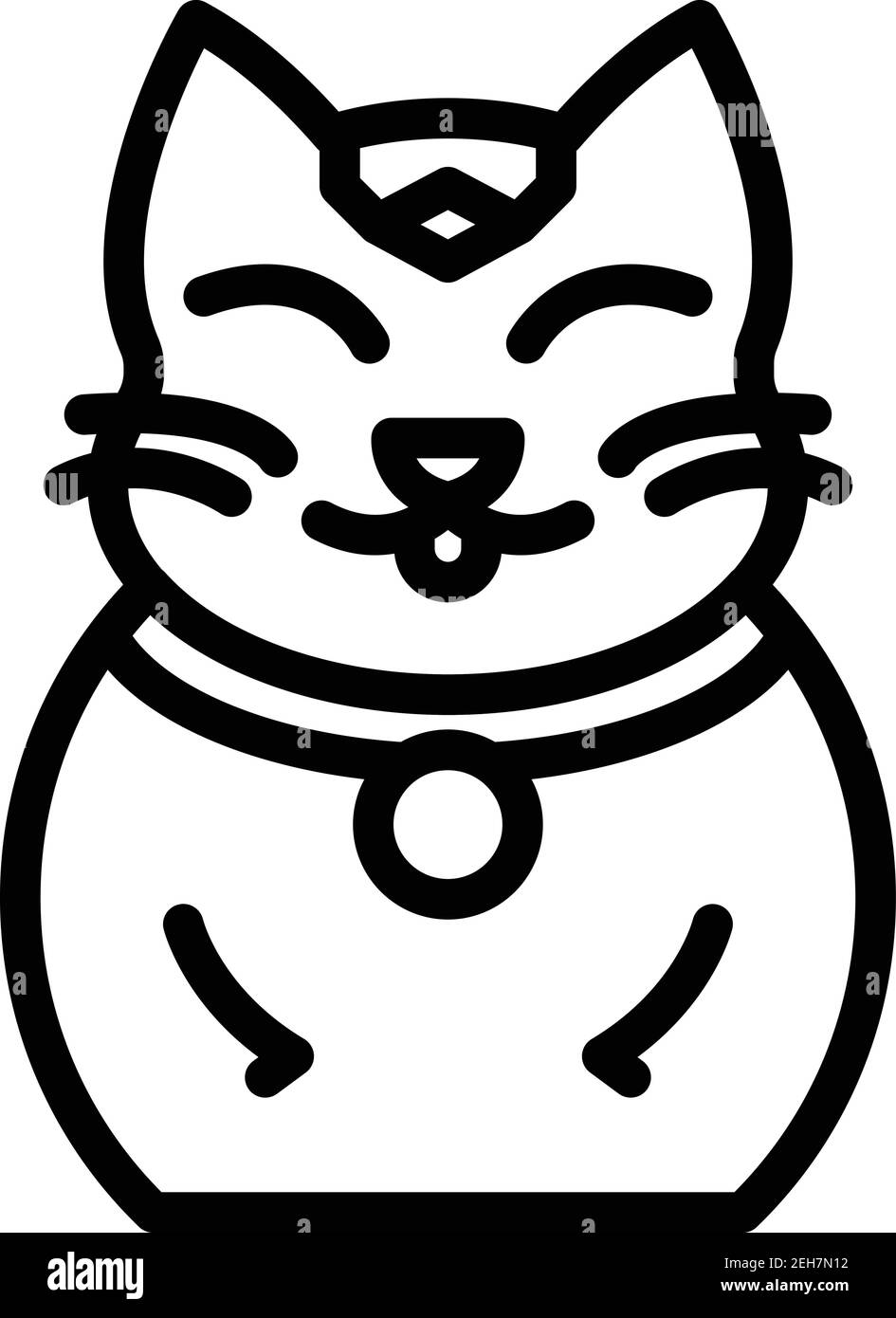 Cat for good luck icon. Outline cat for good luck vector icon for web ...