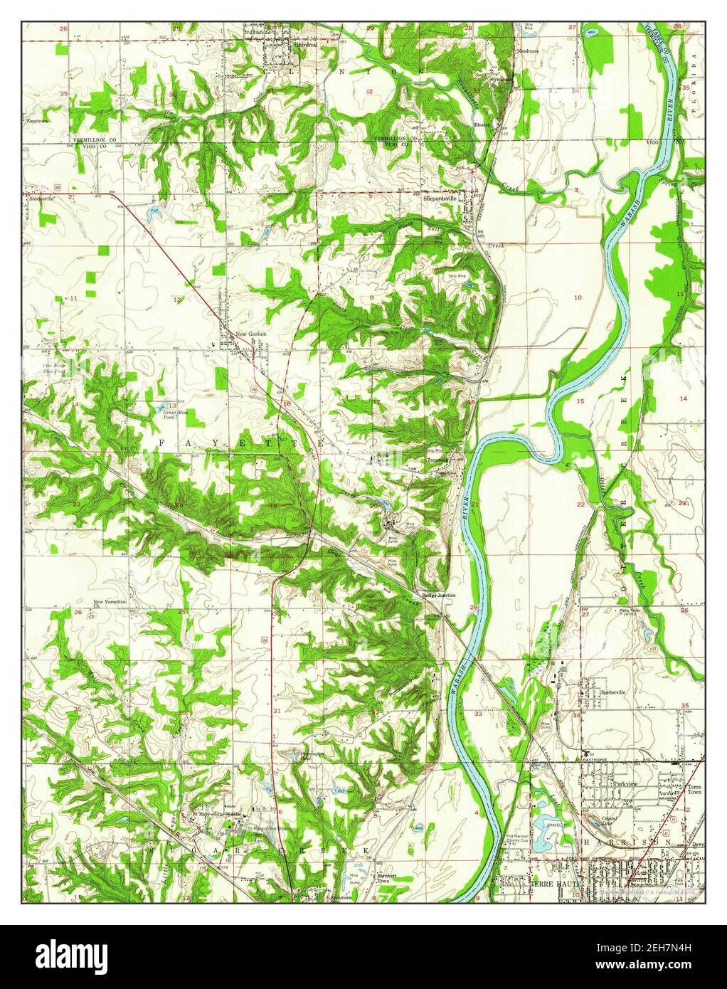 New Goshen, Indiana, map 1950, 1:24000, United States of America by ...