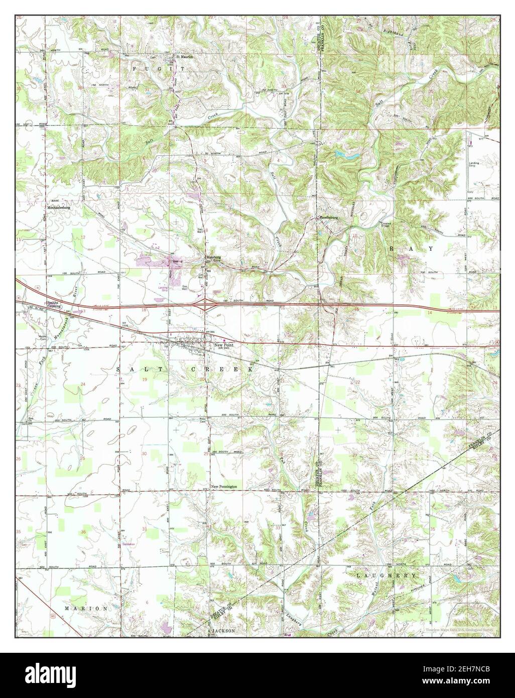 New Point, Indiana, map 1961, 1:24000, United States of America by ...