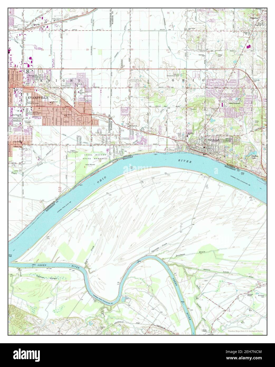 Newburgh, Indiana, map 1964, 1:24000, United States of America by ...