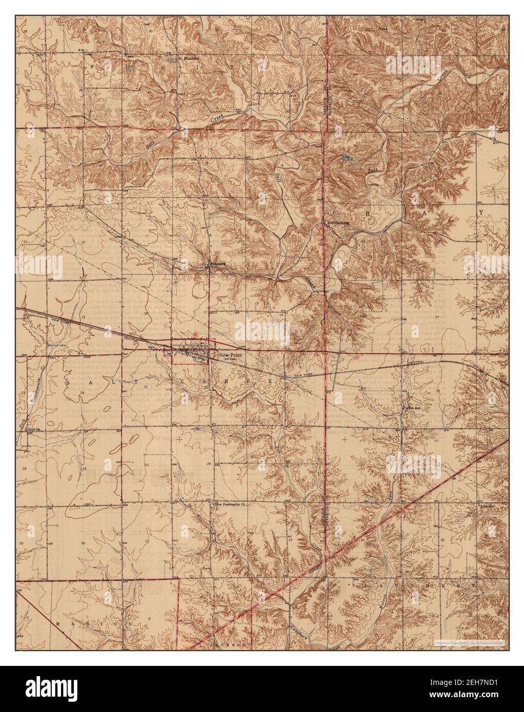 New Point, Indiana, map 1946, 1:24000, United States of America by ...