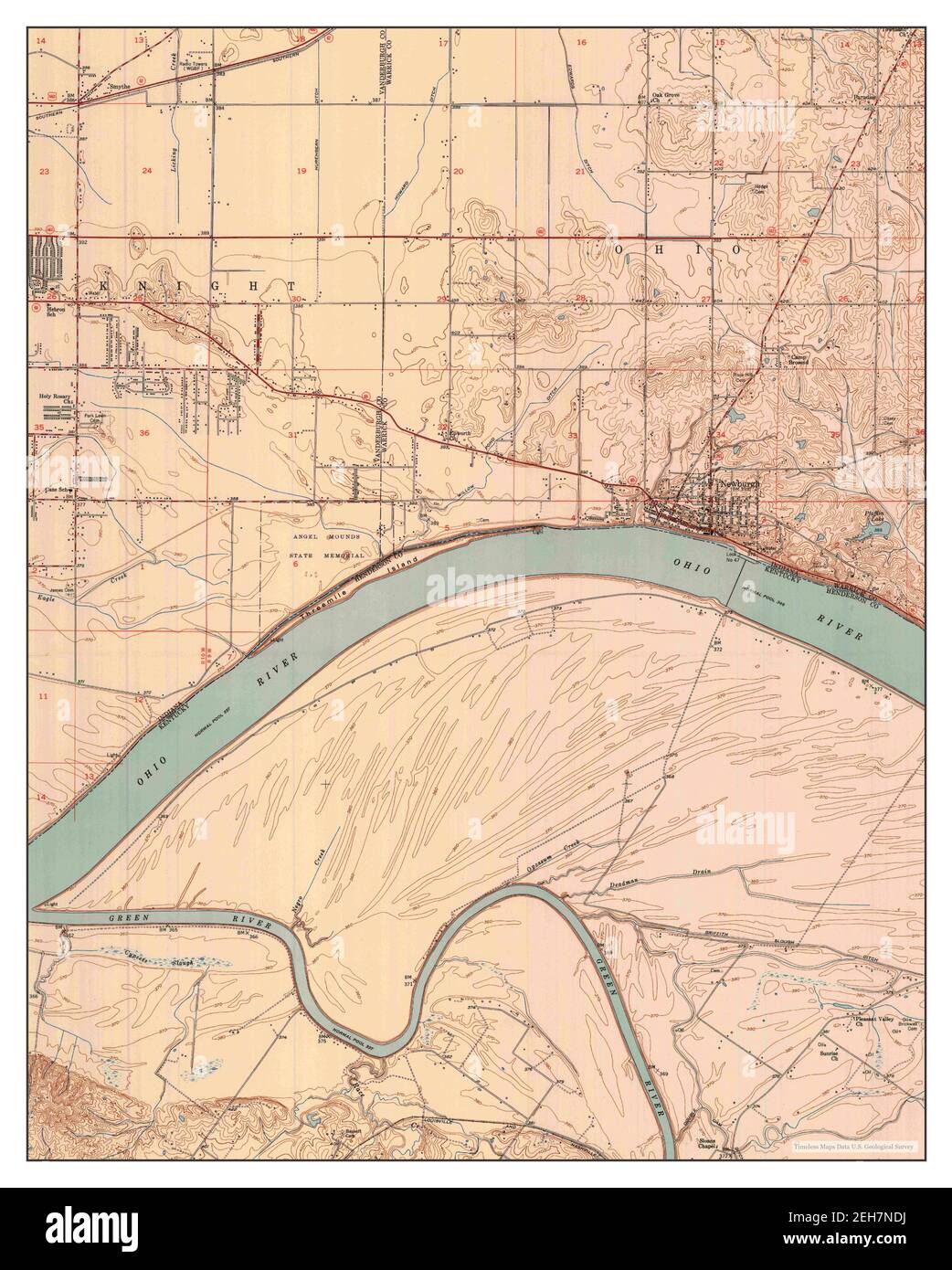 Newburgh, Indiana, map 1952, 1:24000, United States of America by ...