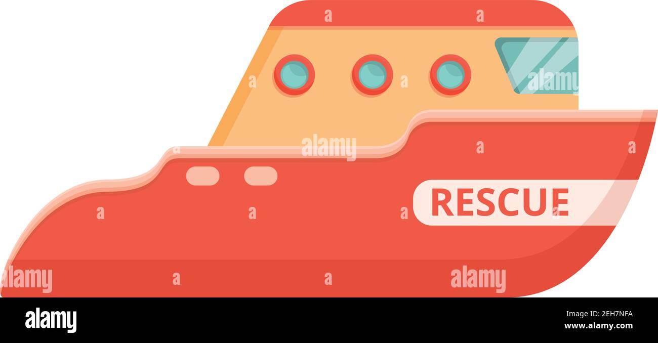 Emergency rescue boat icon. Cartoon of emergency rescue boat vector ...
