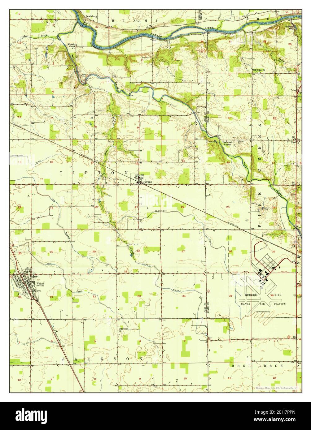 Onward, Indiana, map 1951, 1:24000, United States of America by ...