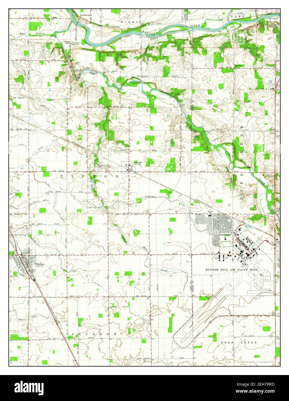 Onward, Indiana, map 1963, 1:24000, United States of America by ...