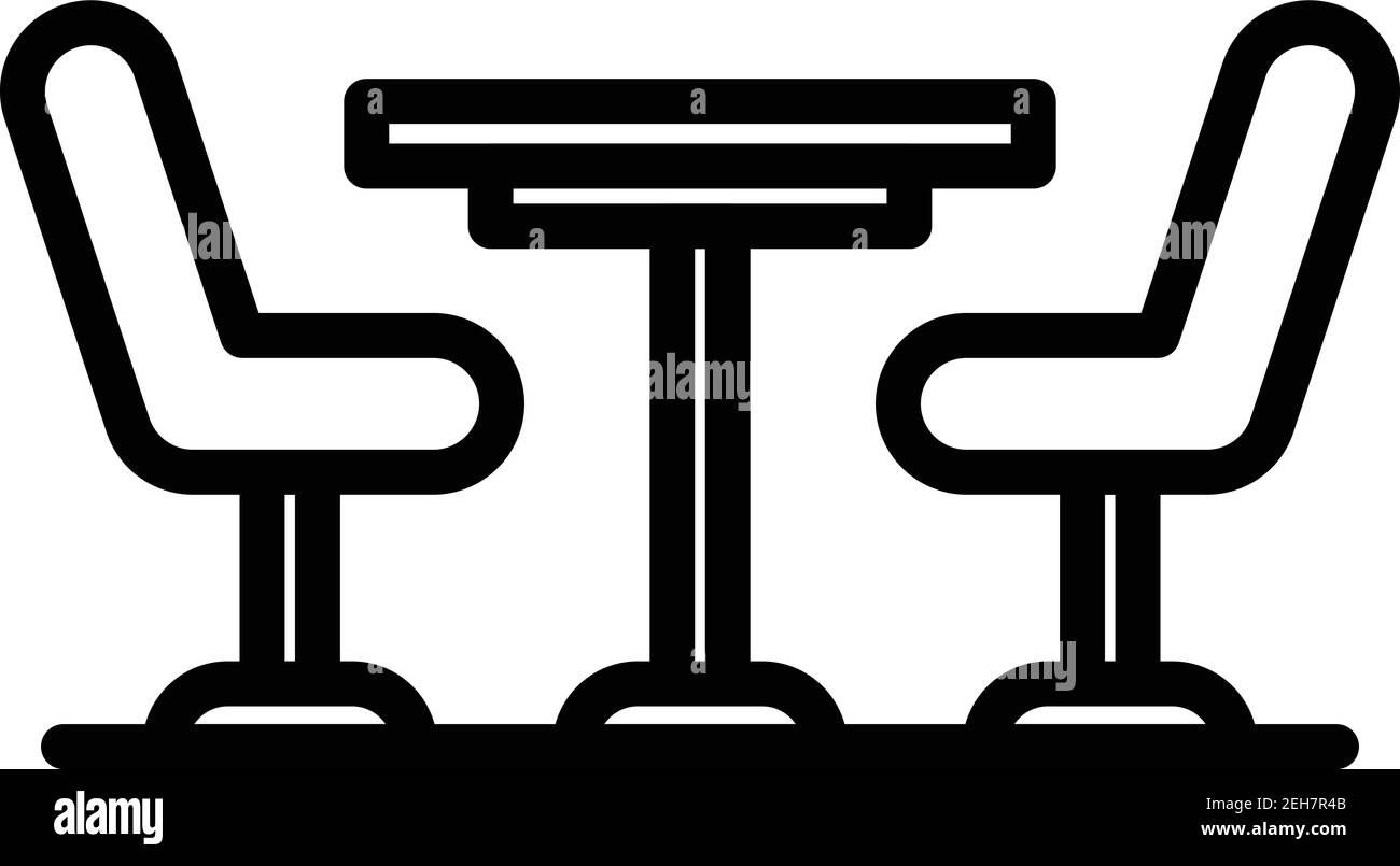 Table for two icon. Outline table for two vector icon for web design ...