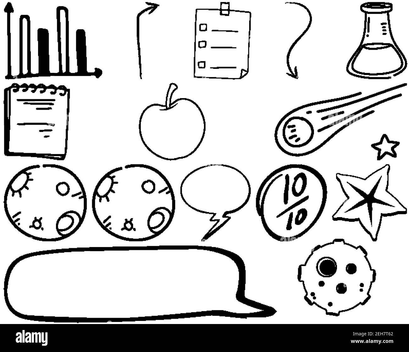 Set of item and symbol hand drawn doodle illustration Stock Vector ...