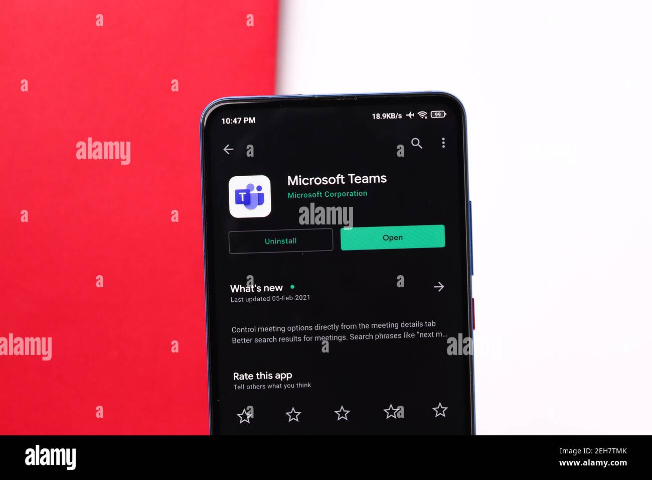 Assam, india - February 19, 2021 : Microsoft Teams logo on phone screen ...