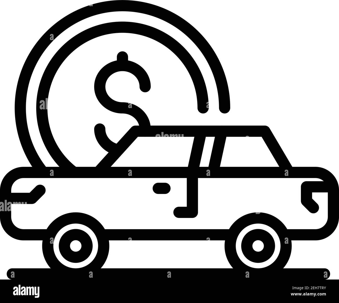 Buying car icon. Outline buying car vector icon for web design isolated ...