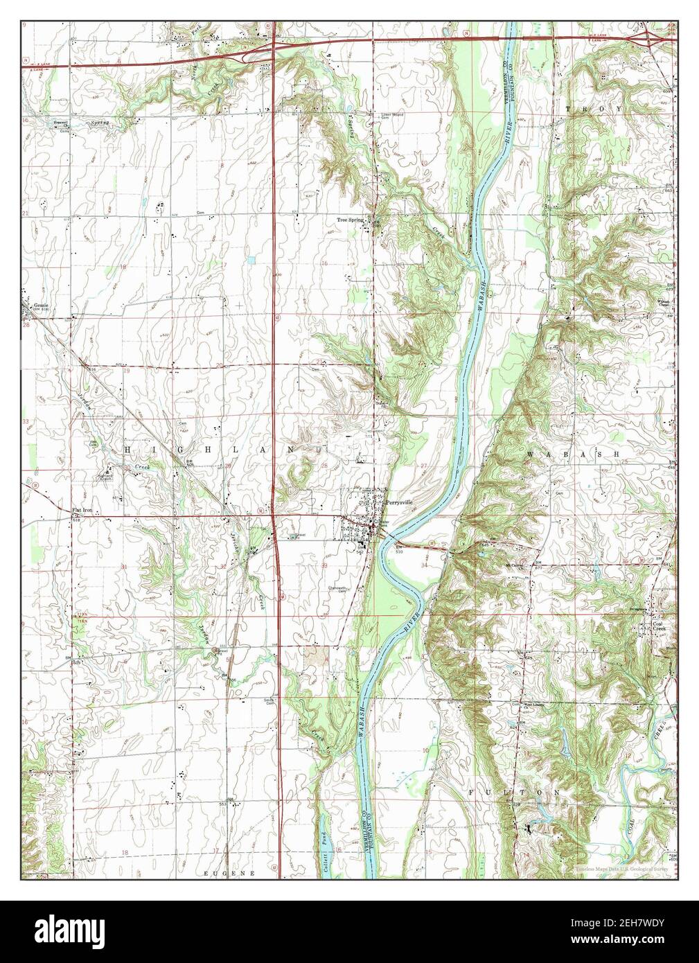 Perrysville, Indiana, map 1964, 1:24000, United States of America by ...