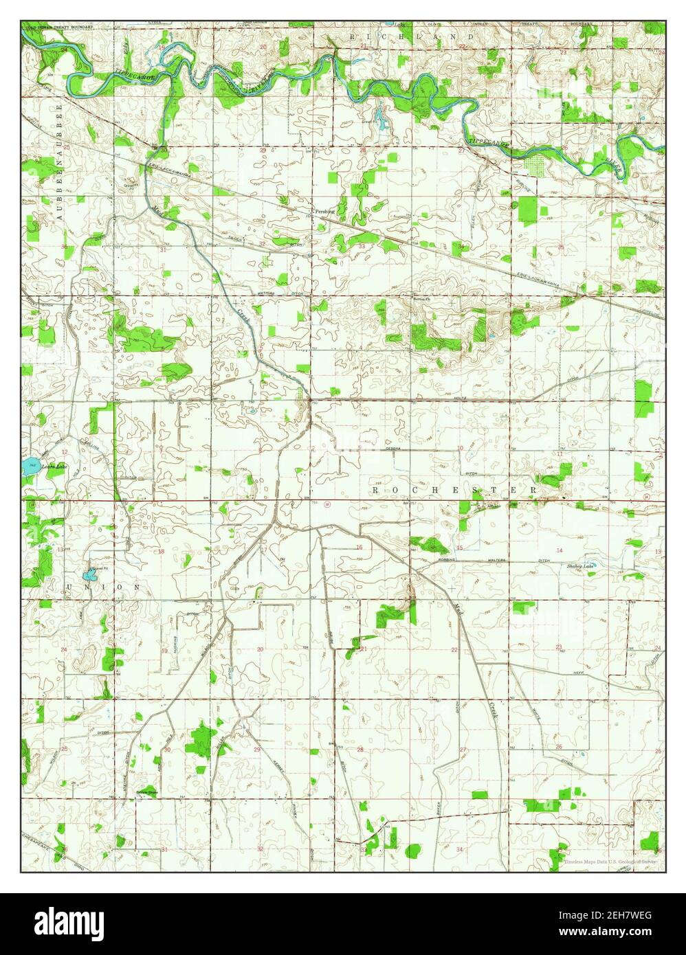 Pershing, Indiana, map 1962, 1:24000, United States of America by ...