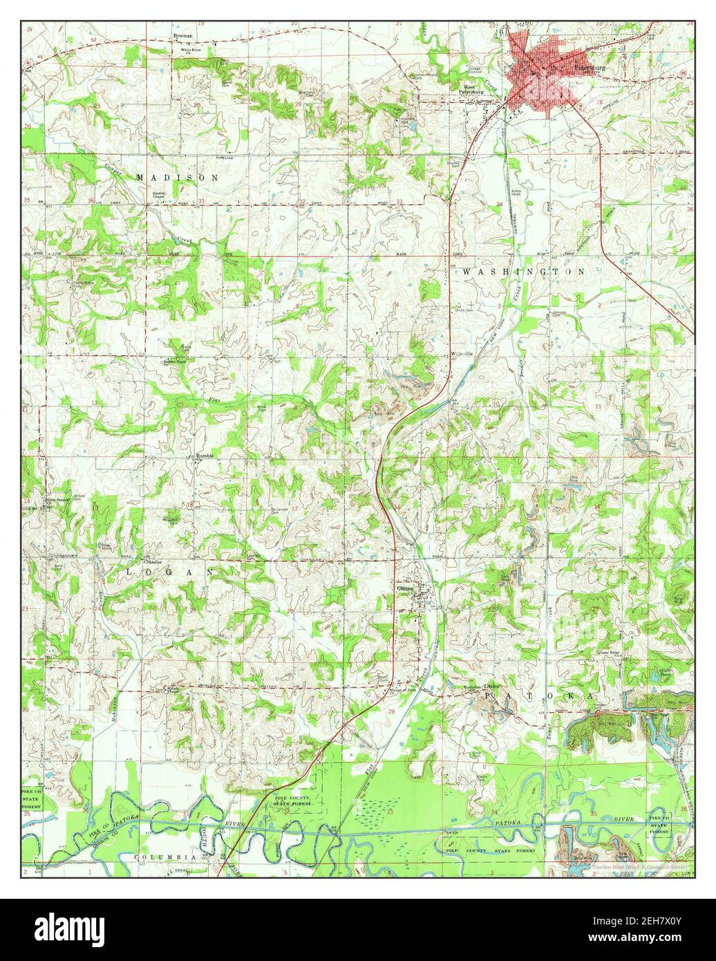 Petersburg indiana map hi-res stock photography and images - Alamy
